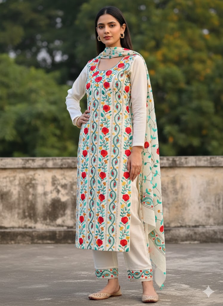 Chikonwala's Exclusive Hand Embroidered Fulkari Dress – CHIKONWALA