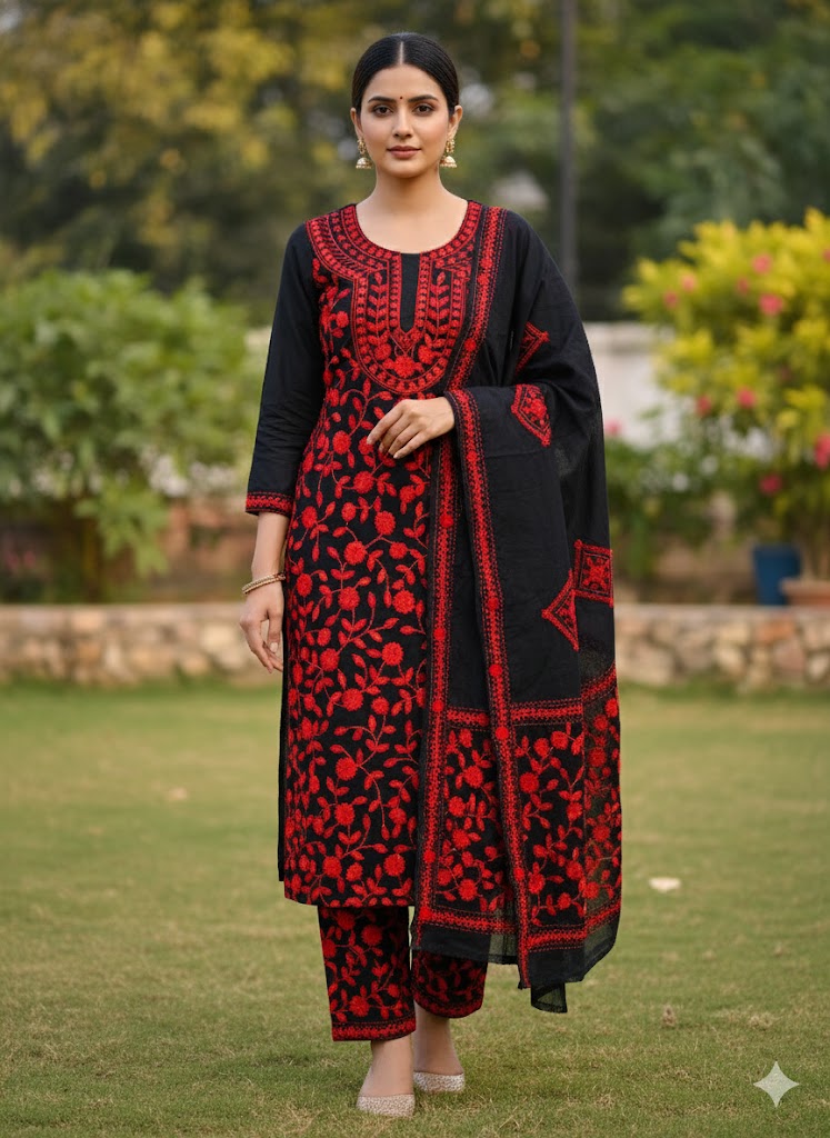 Chikonwala's Exclusive Hand Embroidered Fulkari Dress – CHIKONWALA